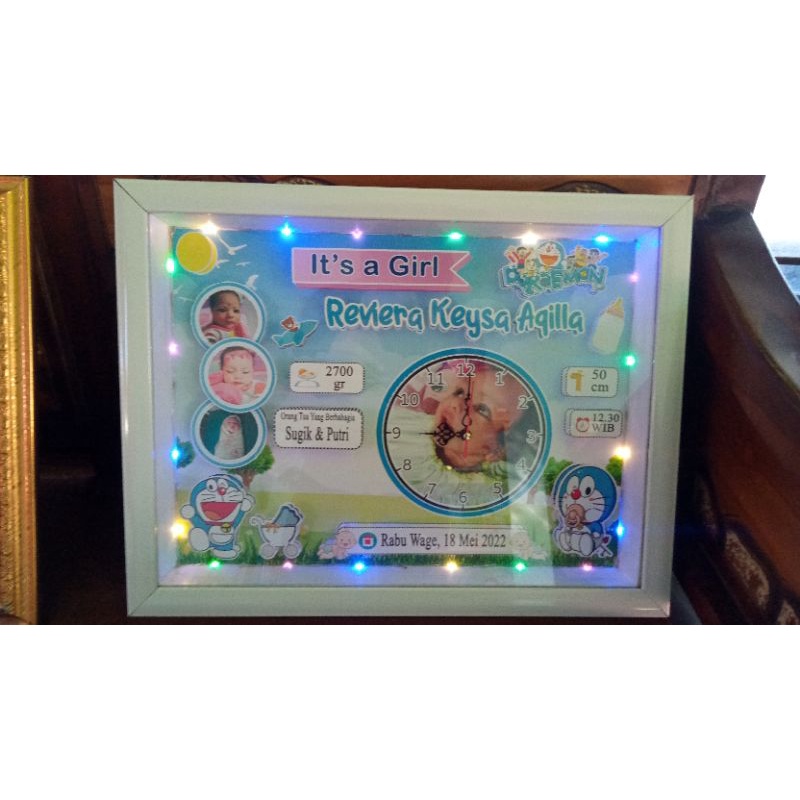 Jual BIODATA BAYI 3D FRAME POP UP DENGAN JAM DAN LAMPU UKURAN BESAR 12R ...