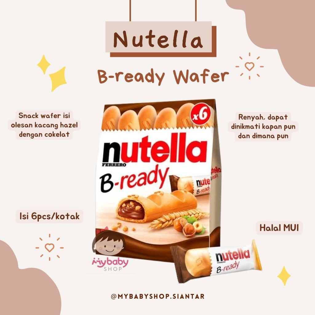 Jual Nutella B-Ready Be Ready Bready Pack 132Gr 132 Gr Isi 6 / nutella wafer | Shopee Indonesia