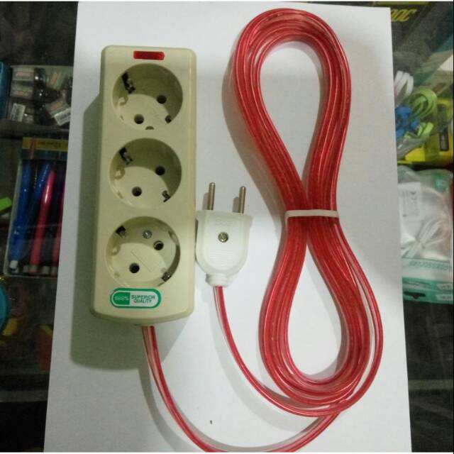 Jual Stop kontak lubang 3 kabel transparan 3m-15m dan 20m | Shopee Indonesia