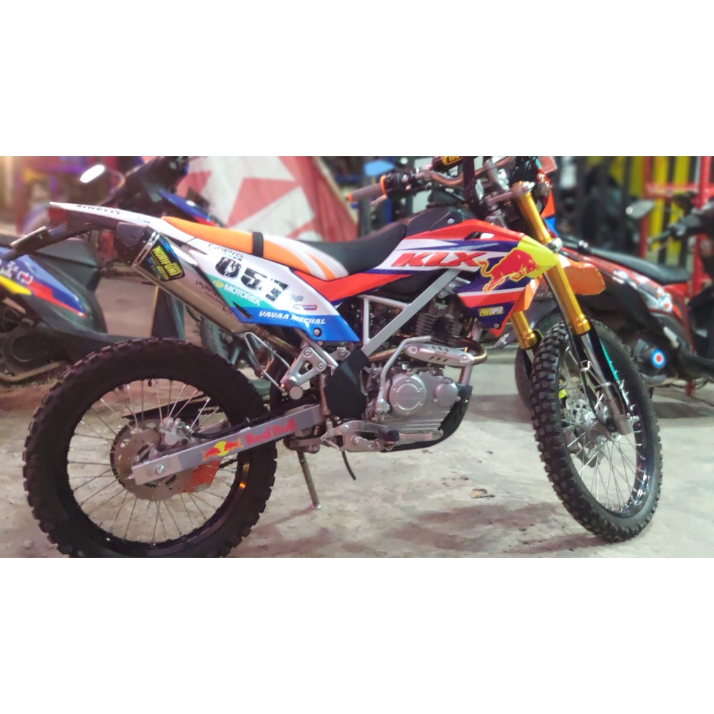 Jual Stiker KLX BF Decal Full Body KLX BF Orange RedBull Glossy DNKZ ...