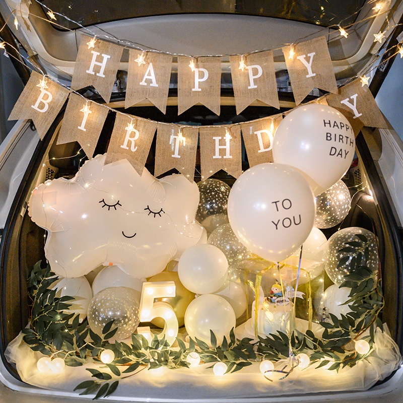 Jual Bagasi mobil ulang tahun putri Aisha Beku anak-anak balon dekorasi ...