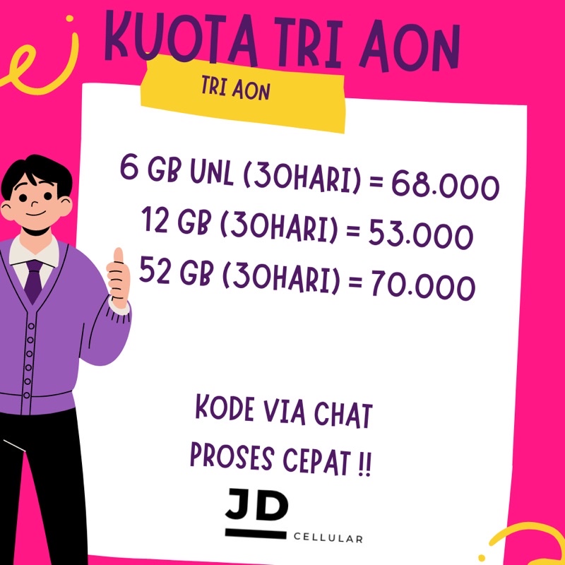 Jual VOUCHER KUOTA TRI 3 BULANAN JUMBO | Shopee Indonesia