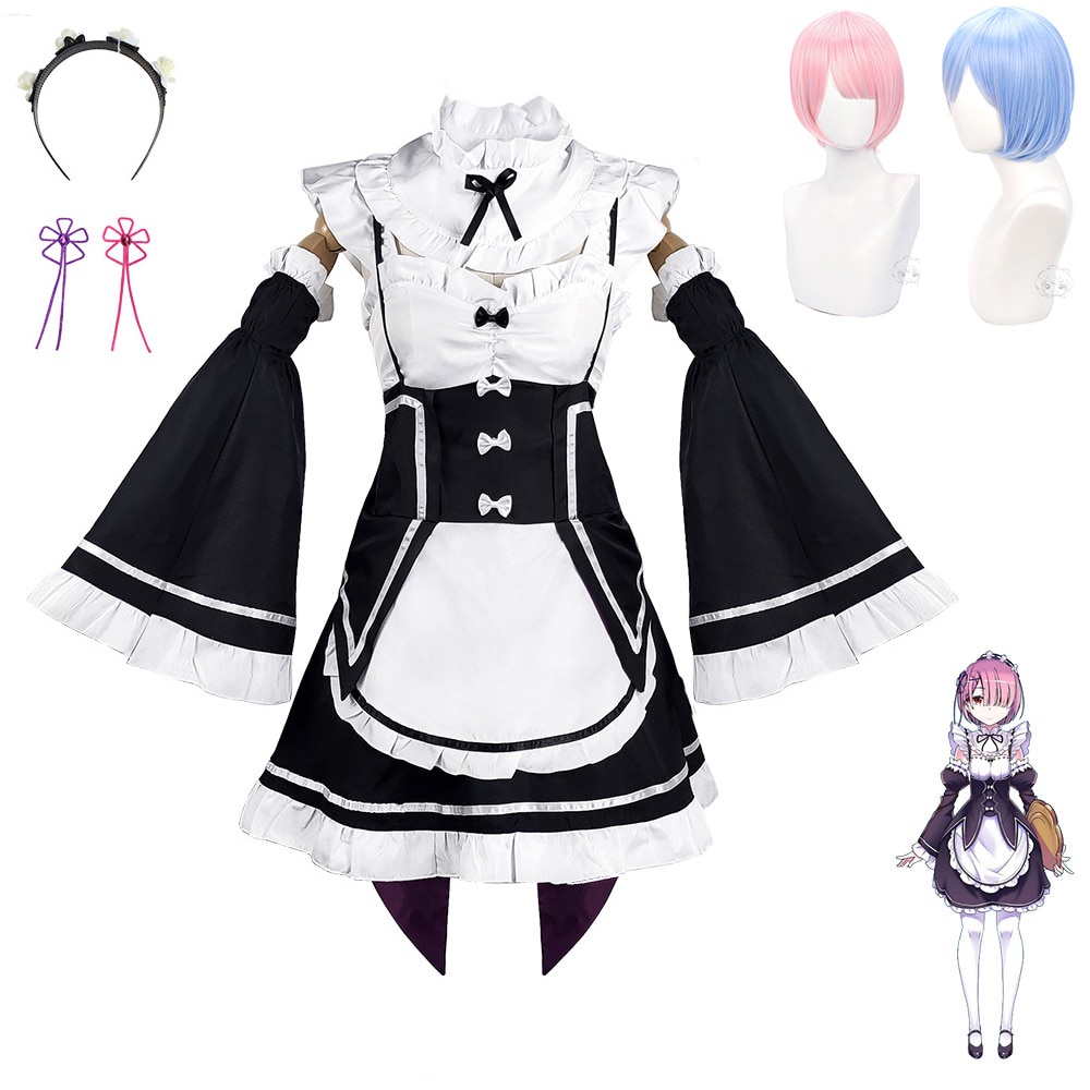 Jual PREORDER Anime Maid Rem Ram Cosplay Costume Re:zero Kara Hajimeru ...
