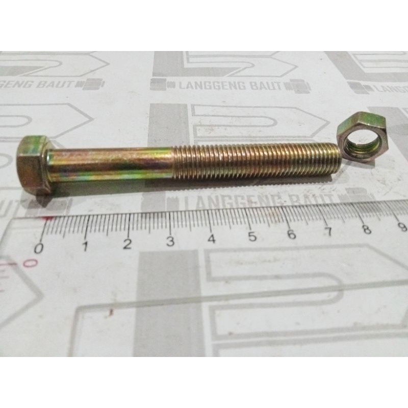 Jual Baut Mur M10 x 80 Kuning / Baut Kunci 14 Panjang 8cm BMK M10x80 ...