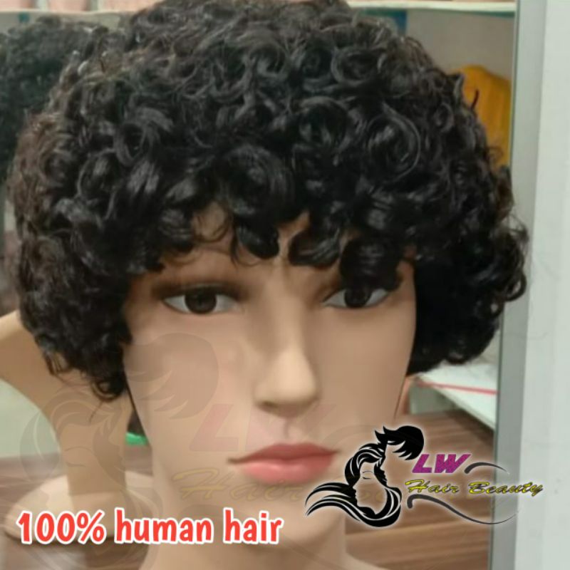 Jual Wig Rambut Palsu Kriting 100% Human Hair Rambut Asli Human hair ...