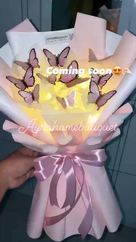 Jual [BUTTERFLY] Bouquet Buket Bunga Kupu-Kupu LED Lampu For Gift ...