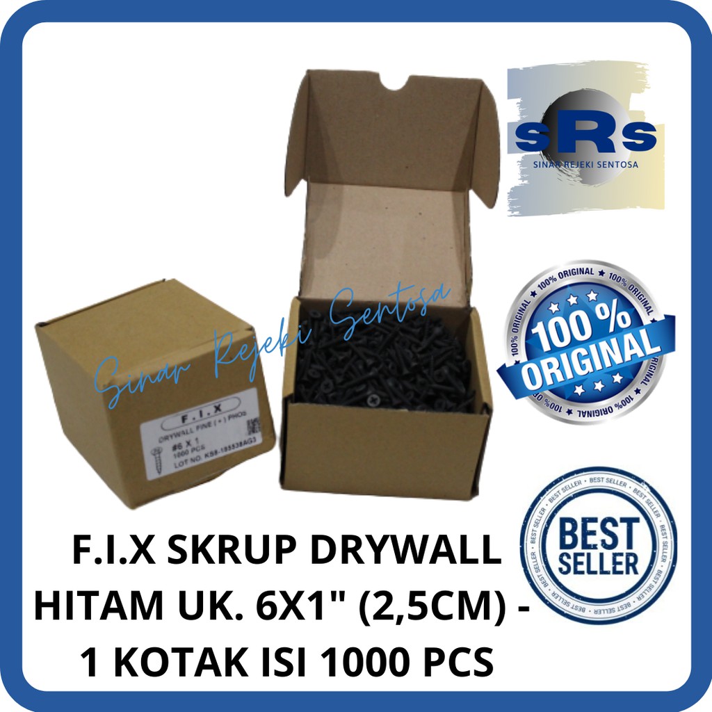 Jual FIX SKRUP DRYWALL - SKRUP HITAM GYPSUM - 1 PAK ISI 1000PCS ...