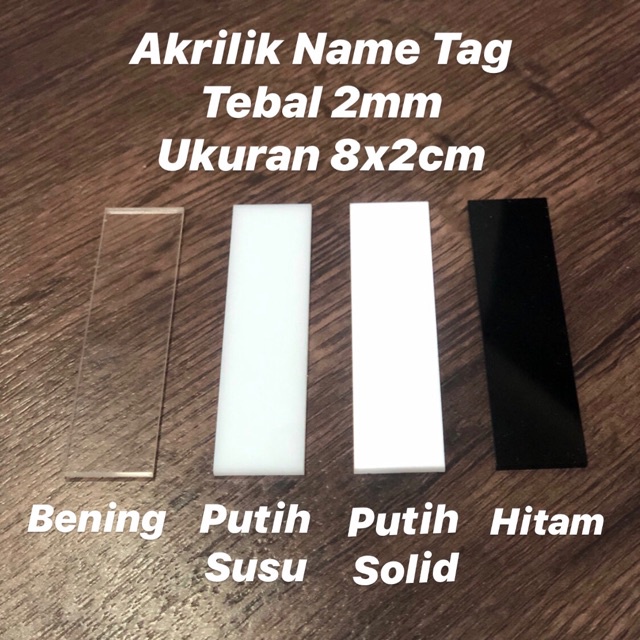 Jual Bahan Papan Nama Dada, Name Tag Akrilik Polos 8x2cm | Shopee Indonesia