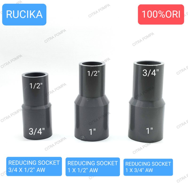 Jual RUCIKA PLOK SOCK 3/4 X1/2 AW REDUCING SOCKET 1 X 1/2 AW / VLOK ...