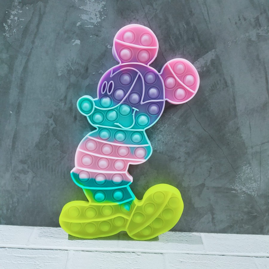 Jual pop it fidget toys Mickey mouse rainbow- push pop bubble pop it ...