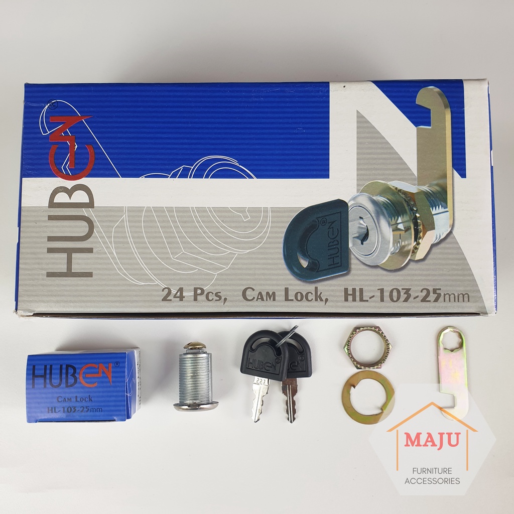 Jual Huben HL-103 25 mm Cam Lock (Kunci Laci / Kunci Loker / Kunci Lemari / Box Panel Kabinet ...