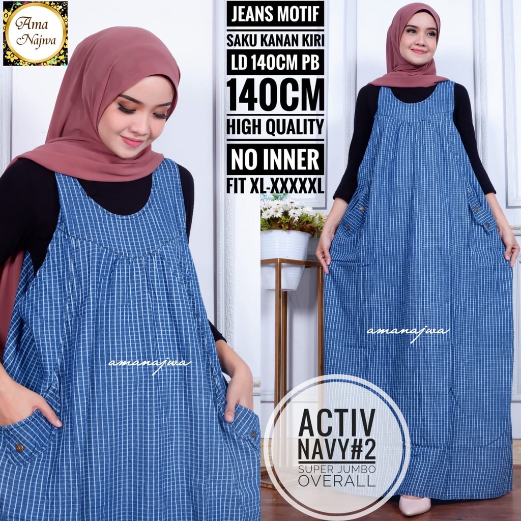 Jual Activ Navy#2 Super Jumbo Overall by Ama Najwa PS | Shopee Indonesia