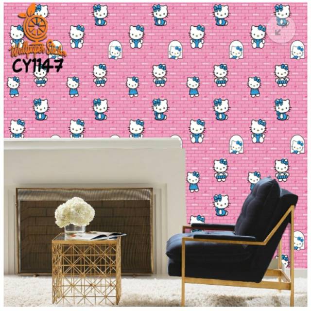 Jual Walpaper dinding hello kitty bata 50 || Wallpaper hello kitty | Shopee Indonesia