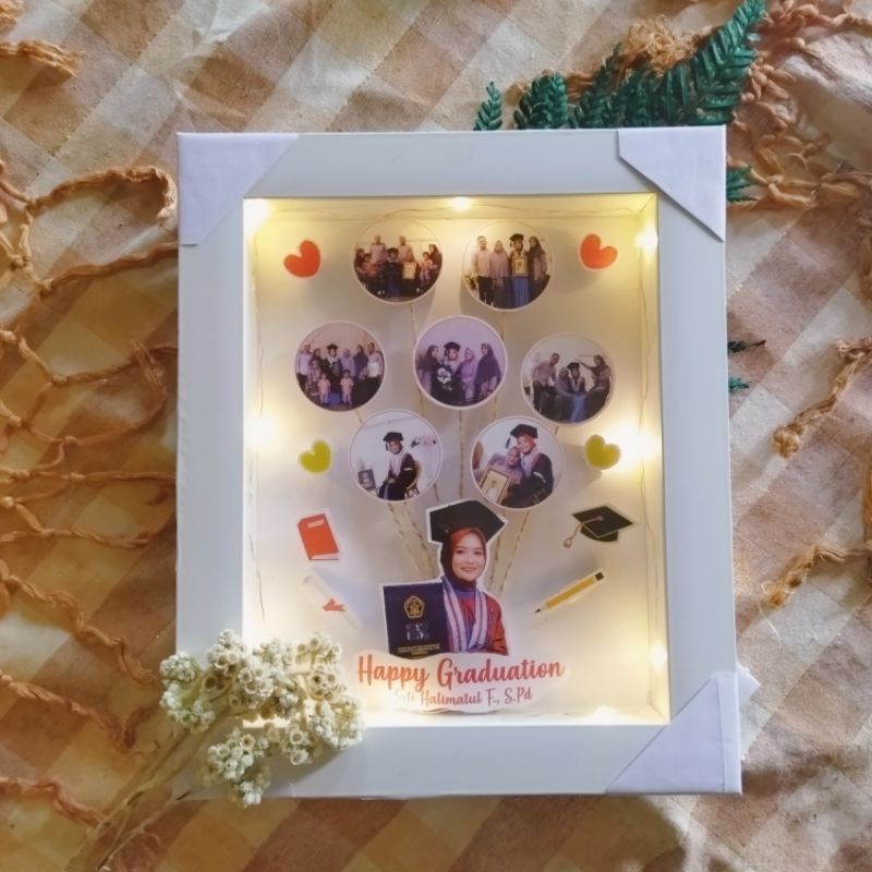 Jual Kado Wisuda/Ulang Tahun/Anniversarry (Frame 3D 25x20 CM Pop Up Balon) | Shopee Indonesia