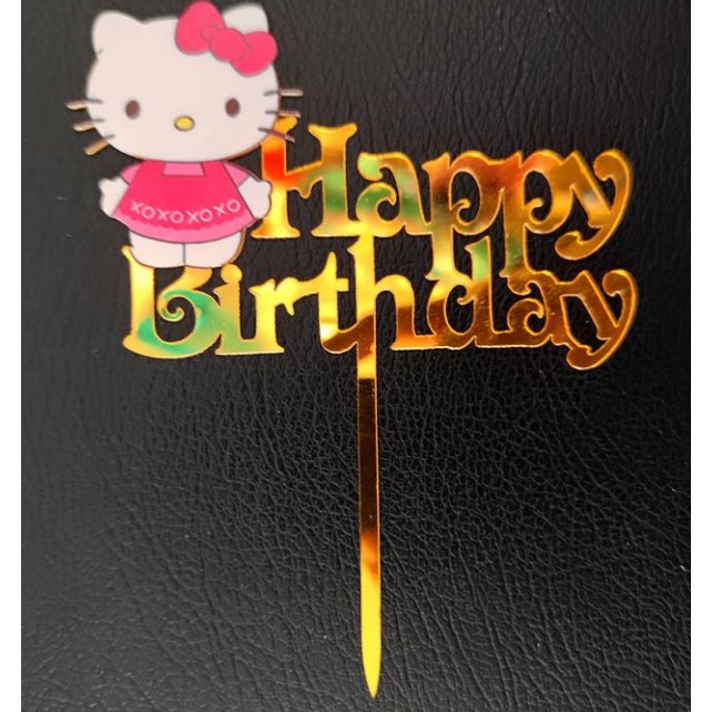 Jual Cake Topper HBD Acrylic Hello Kitty | Shopee Indonesia