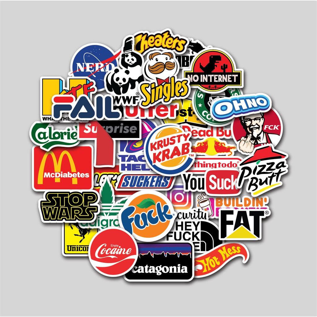 Jual STICKER PACK LOGO BRAND PARODY | STICKER TUMBLR | STIKER LAPTOP ...