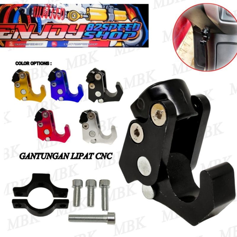Jual Gantungan Barang Lipat cnc Universal dan breket stang ke pcx cross ...