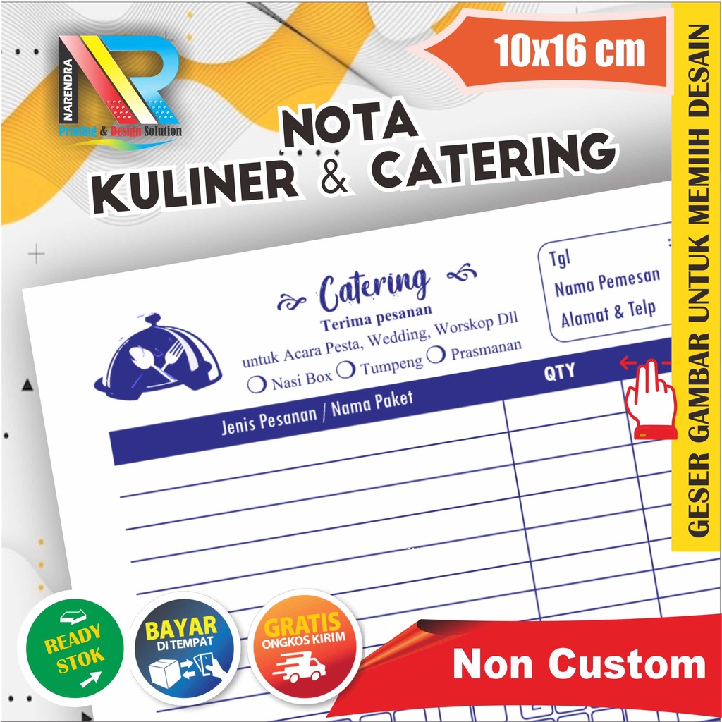 Jual Nota Makanan & Catering | Nota Restoran | Nota Cafe | Siap Pakai ...