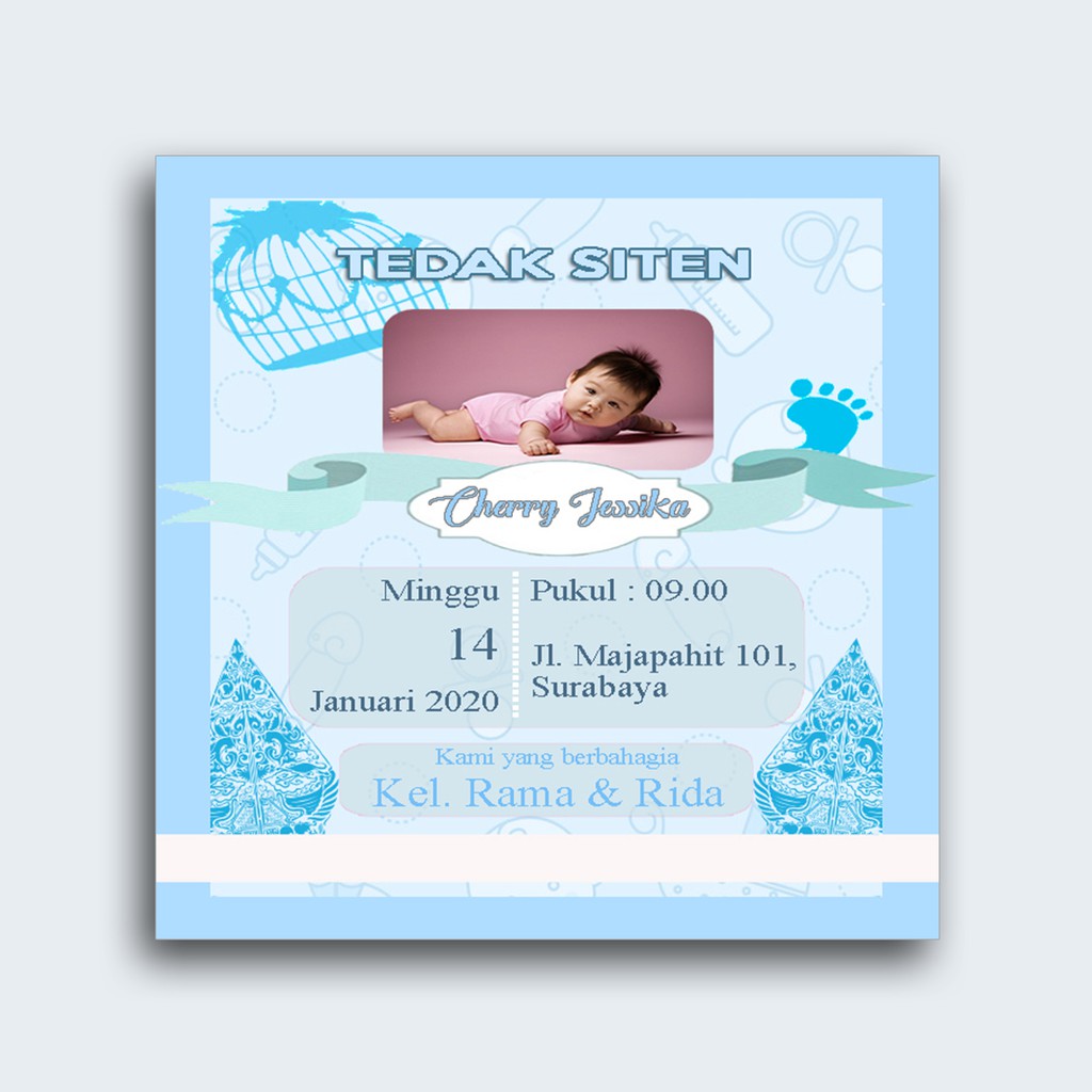 Jual Undangan Tedak Siten | Tedhak | Custom Stiker / kertas | Shopee ...