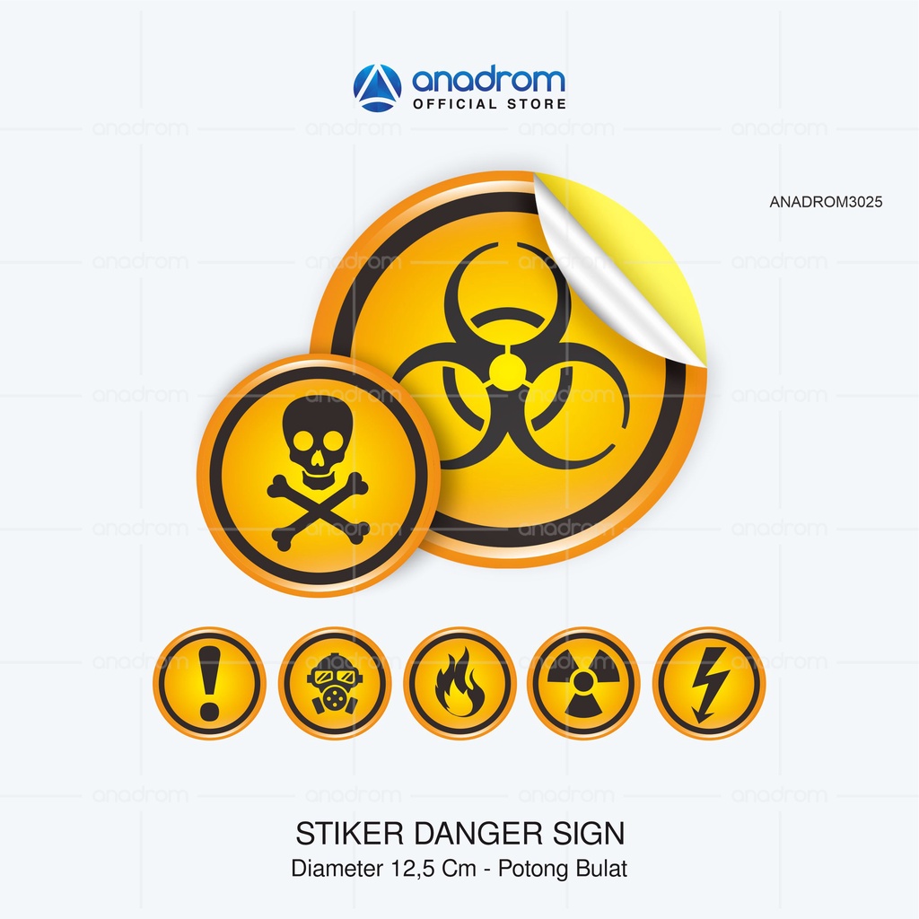 Jual Sticker Danger Sign | Stiker Petunjuk Bahaya | Diameter 12,5 cm ...