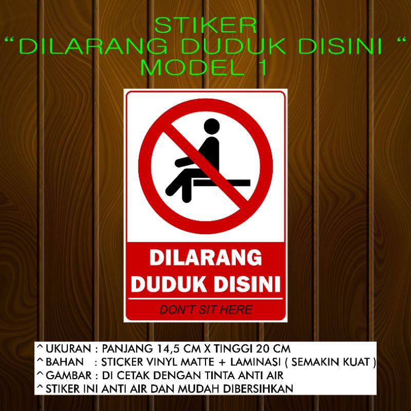 Jual Stiker Dilarang Duduk Sticker Dilarang Duduk Setiker Dilarang ...