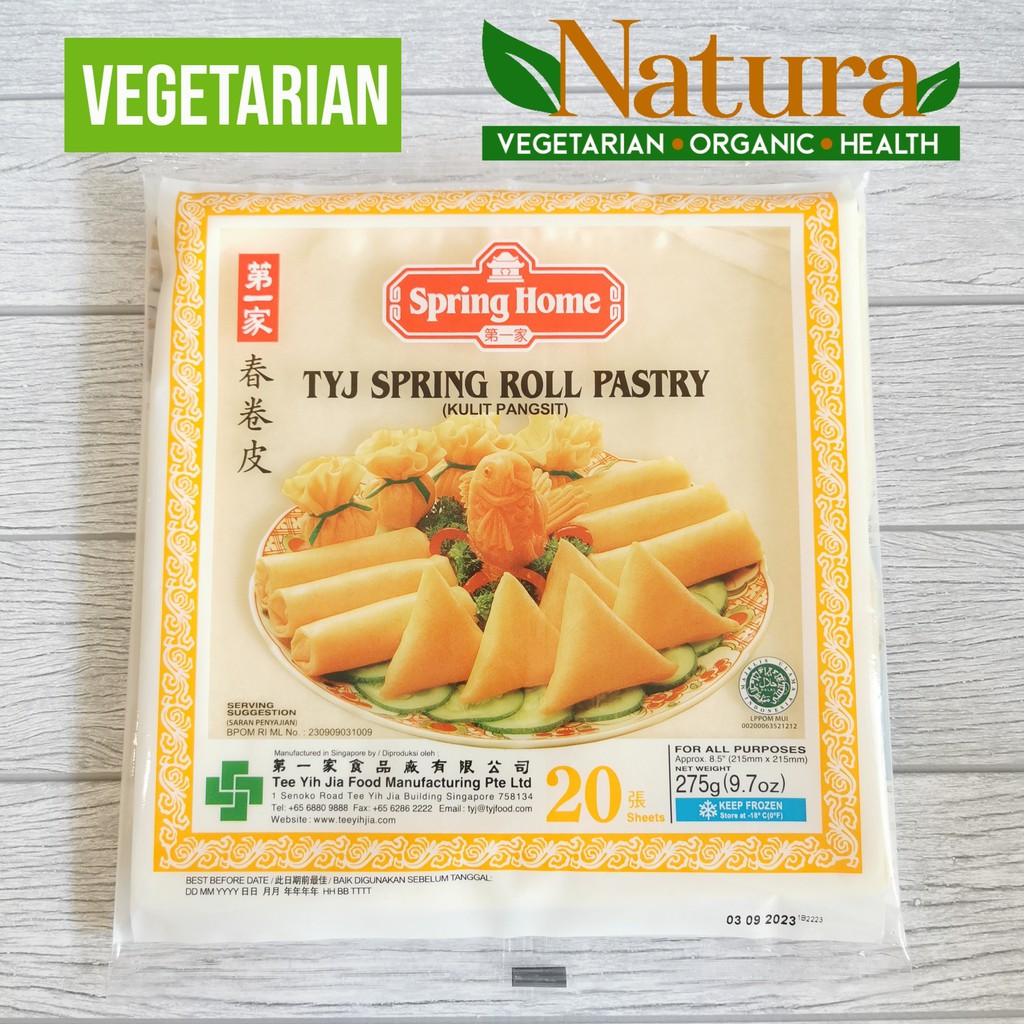 Jual Spring Home Spring Roll Pastry Kulit Pangsit 21.5cm 20lbr Beku ...