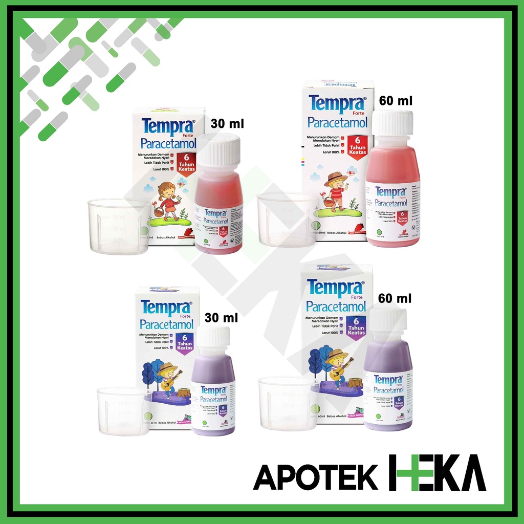 Jual Tempra Syrup Forte Sirup Demam Anak 30 / 60 ml Grape / Strawberry ...