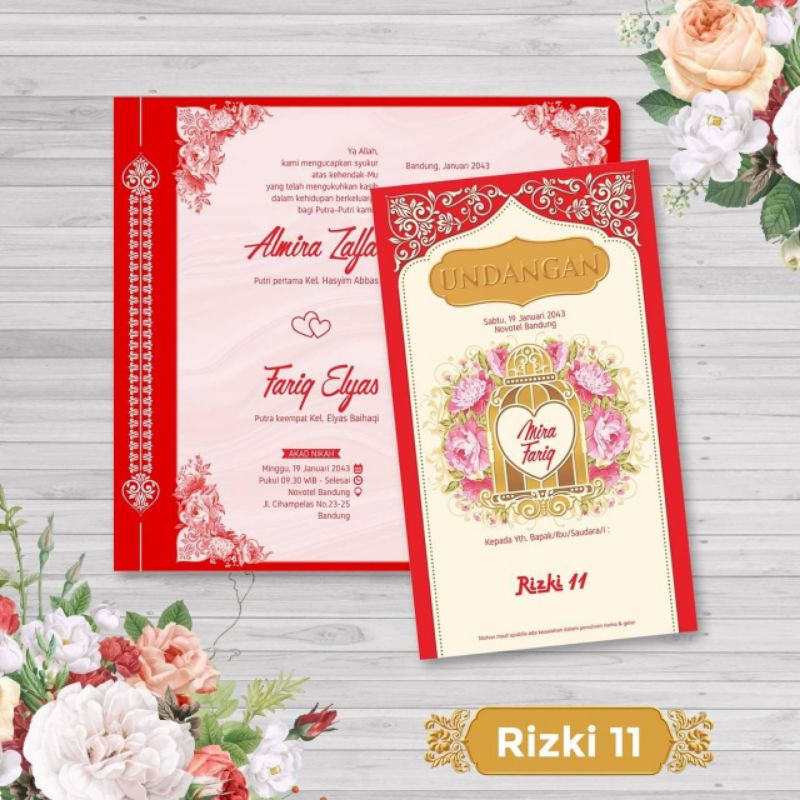 Jual Kartu undangan code rizki//undangan agata printing | Shopee Indonesia
