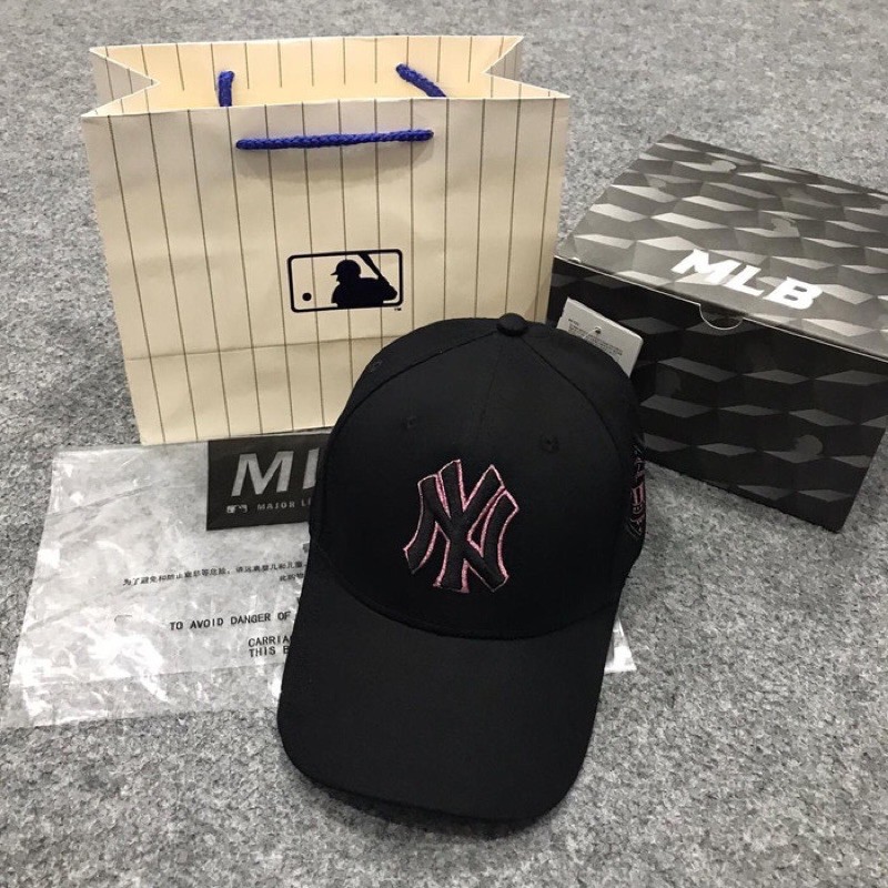 Jual Topi MLB Original Import - NY Black Down Pink | Shopee Indonesia