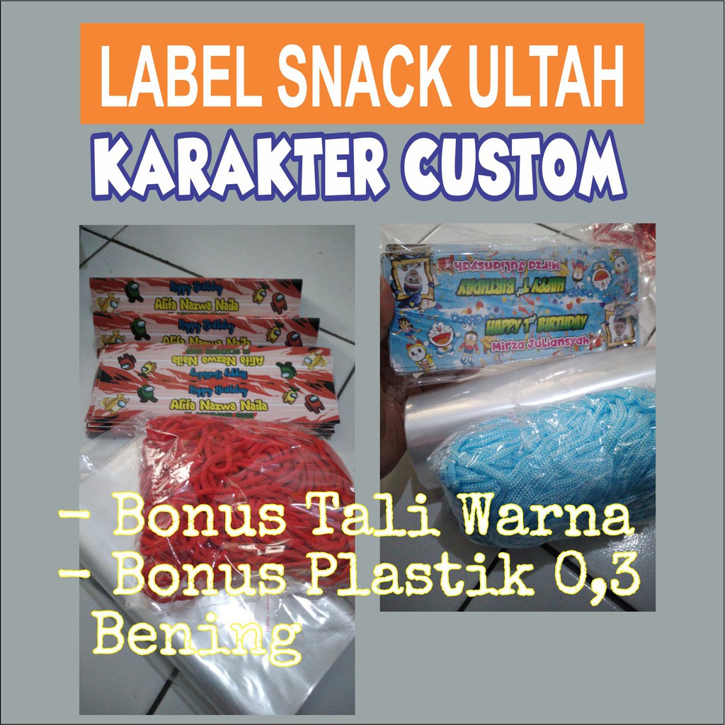 Jual Label Plastik Snack Ulang Tahun Tas Jajan Ultah Murah HANGTAG ...