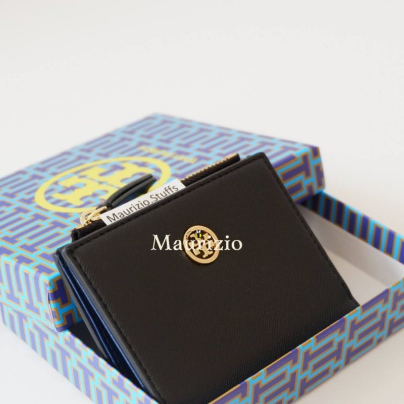 Jual WALLET BIFOLD TB GHW DOMPET LIPAT TORY HITAM-BIRU KULIT | Shopee ...