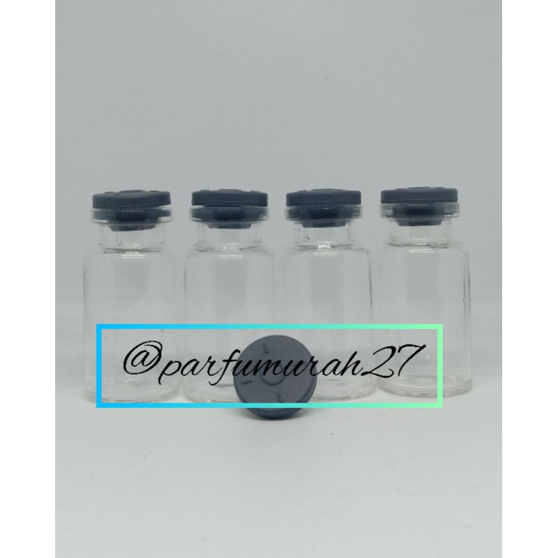 Jual Botol Kaca Vial 10ml Plus Tutup Karet Rubber | Shopee Indonesia