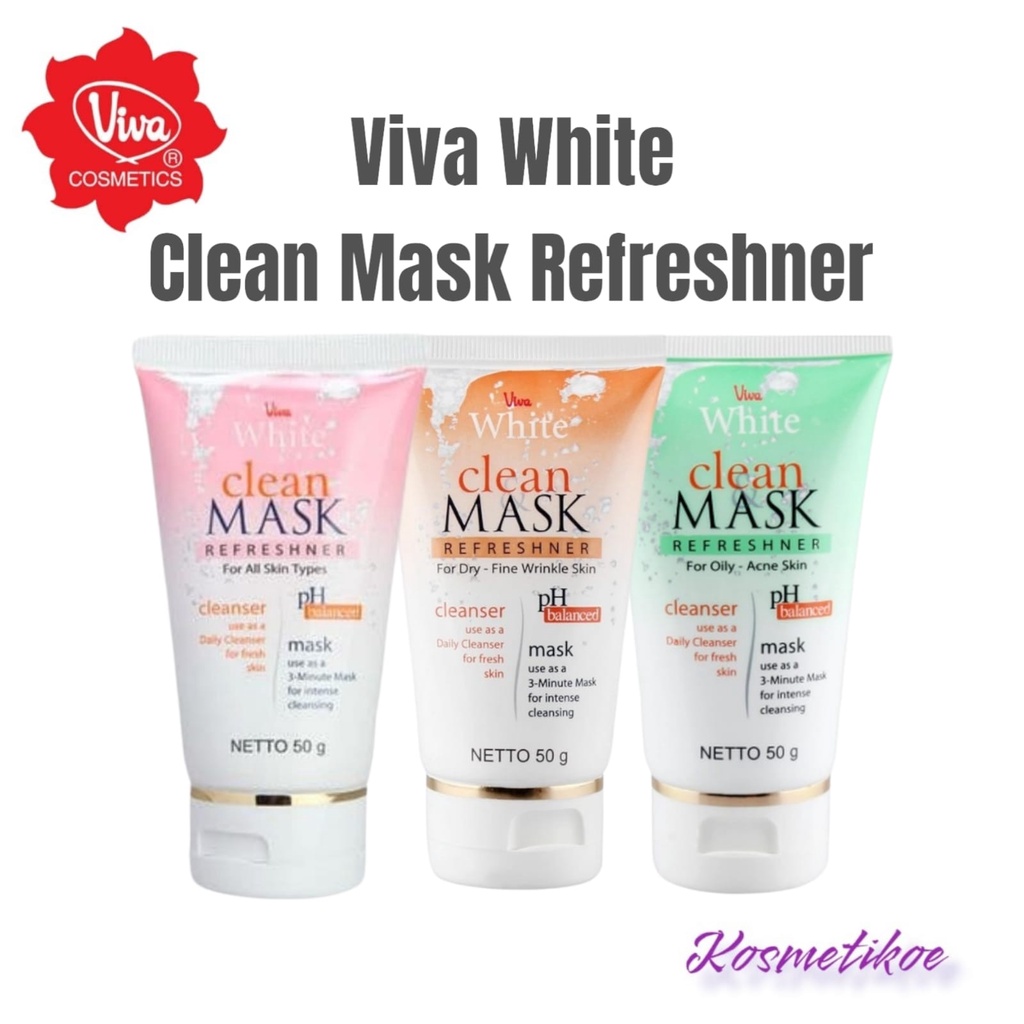 Jual Viva White Clean Mask Refreshner Face Cleanser / Masker | Shopee ...
