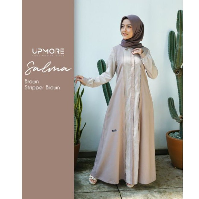 Jual gamis upmore salma brown terbaru original | Shopee Indonesia