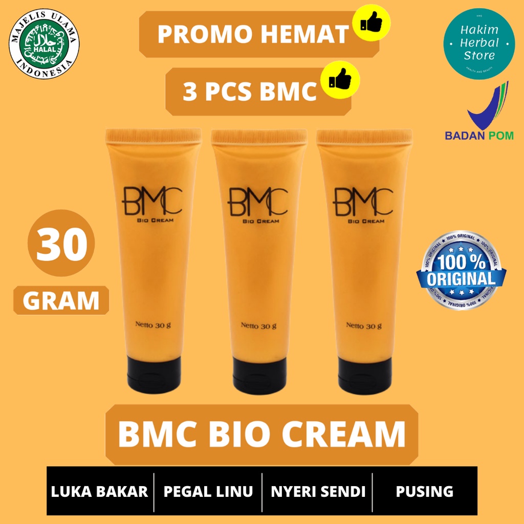 Jual Promo 3 Pcs BMC Bio Cream 30 gr Krim Obat Penghilang Luka Bakar ...