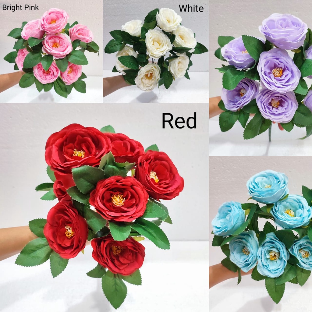 Jual Bunga Mawar Bahan Kain Panjang 40cm (New Model) | Shopee Indonesia