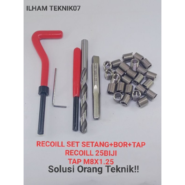 Jual RECOILL SET M8X1.25 HELICOIL VERBOS BAUT KUNCI 12 ALAT PEMBUAT ...