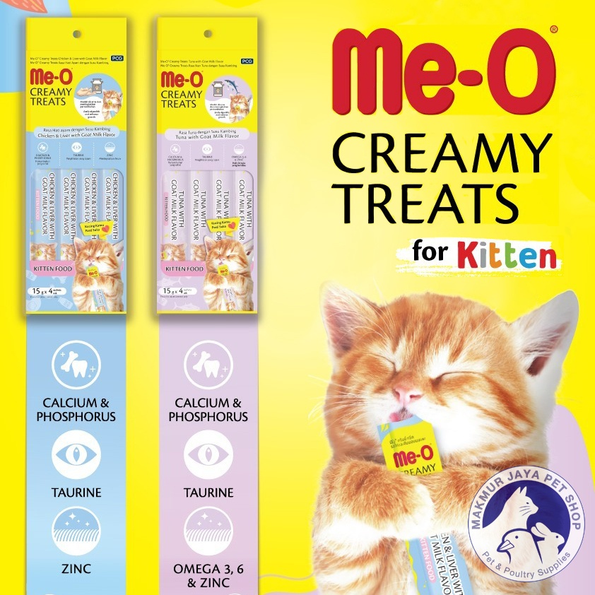 Jual MeO Me-O Creamy Treats KITTEN Snack Kucing isi 4 pcs / 15gr x 4 ...