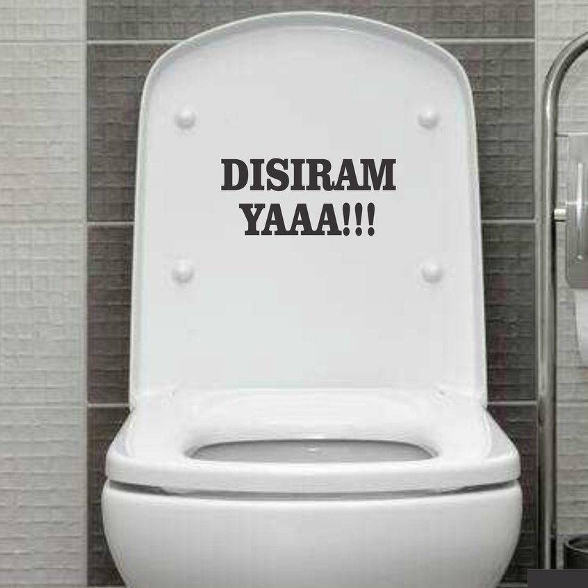 Jual Stiker Toilet Wc Disiram Ya Text - Cutting Stiker 18cm x8cm ...