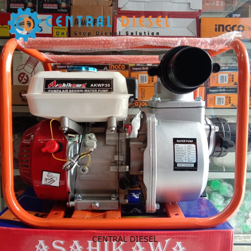 Jual Waterpump/ Mesin pompa air bensin/ Mesin irigasi sawah Asahikawa AKWP30 3 inch | Shopee ...