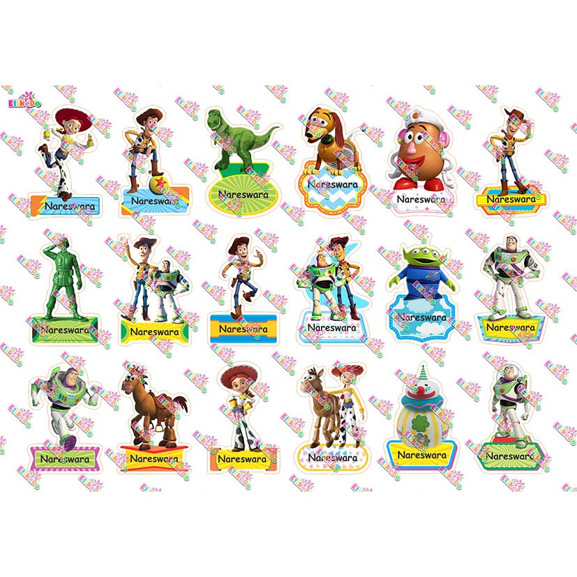Jual LABEL NAMA TOY STORY 72 STIKER - ANTI AIR/ROBEK/LUNTUR -4 Nama ...