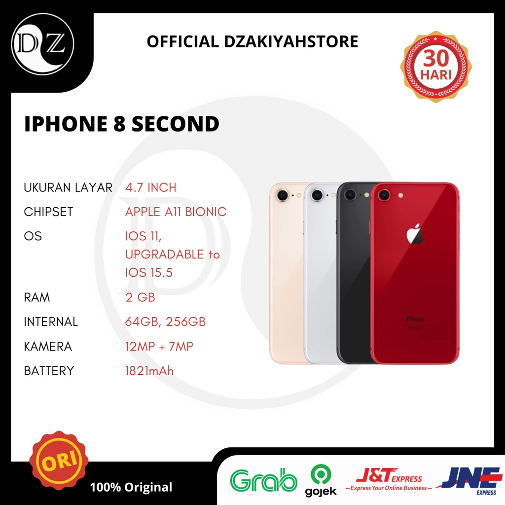 Jual IPHONE 8 2ND ORIGINAL 64GB 256GB ALL OPERATOR TERDAFTAR&EX-RESMI ...