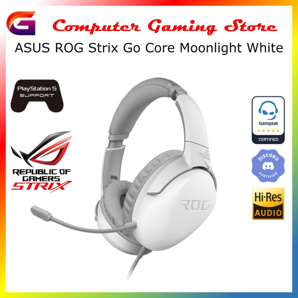 Jual ASUS ROG Strix Go Core Moonlight White Headset gaming | Shopee ...