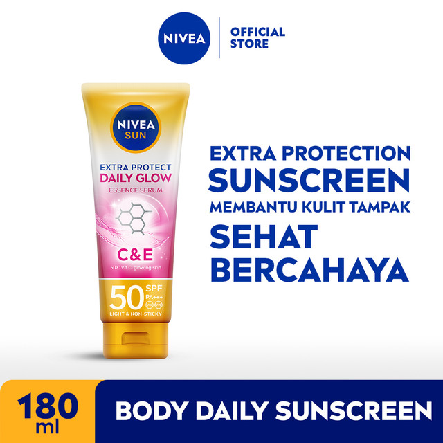 Jual NIVEA SUN Body Serum Daily Glow Essence Serum SPF 50+ PA+++ 180ml ...
