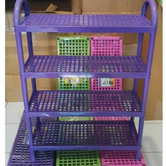 Jual Rak Sepatu Plastik / Tempat Sepatu Plastik Susun 4 / 4 Tingkat ...