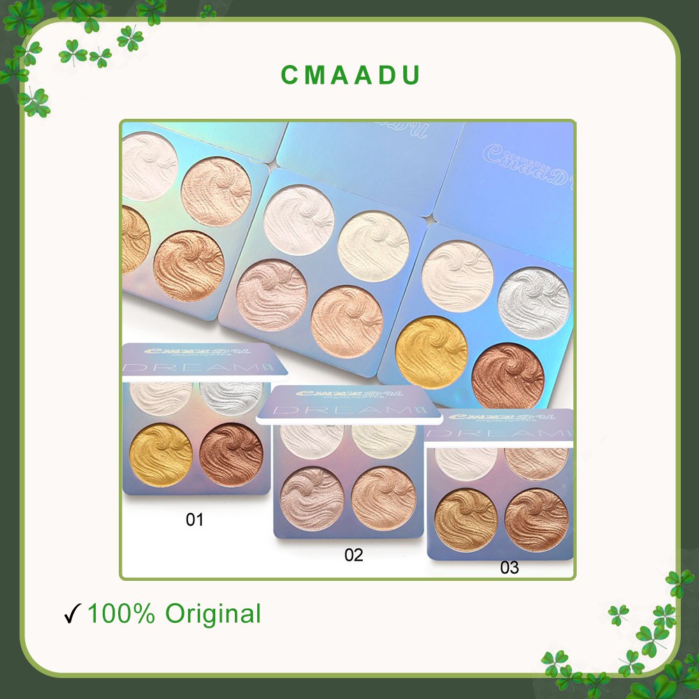 Jual 100% ORI CMAADU 4 Warna Highlighter Powder Palette Make Up ...