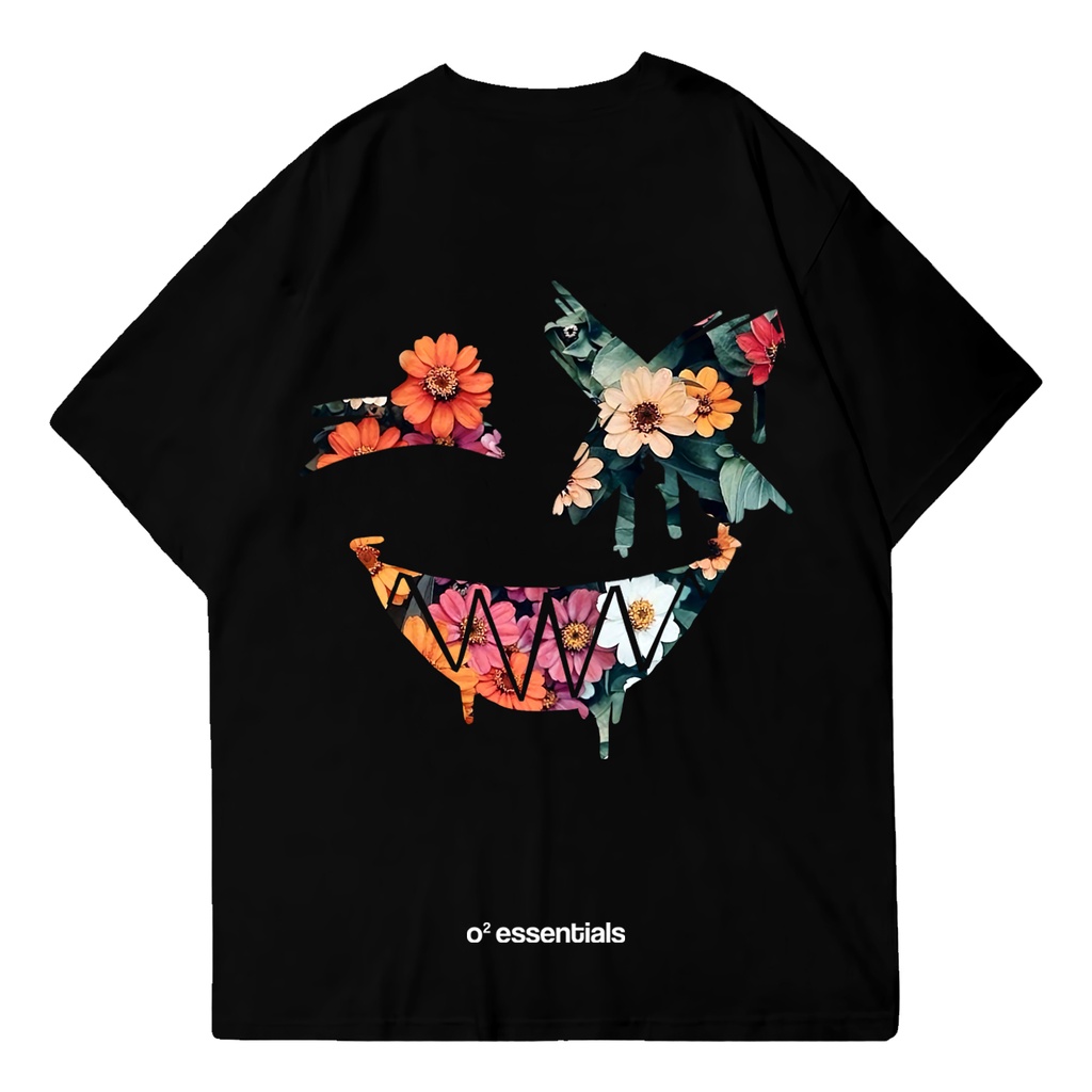 Jual O2 Essentials Kaos Oversize Premium Pria dan Wanita - Smile Flower ...