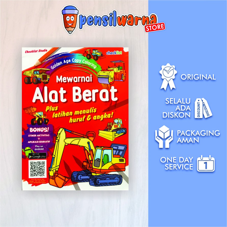 Jual Golden Age Copy Coloring Mewarnai Alat Berat - Checklist | Shopee ...