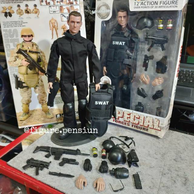 Jual SPECIAL FORCES FIGURE 12" ACTION FIGURE ARMY POLICE SWAT MARINE 1/ ...
