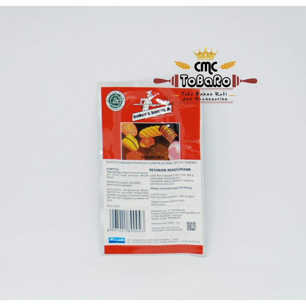 Jual Baker's Bonus A Sachet 10 Gram || Bread Improver || Pengempuk ...